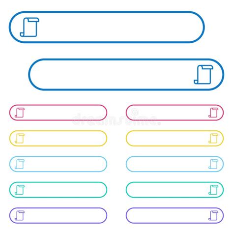 Blank Paper Scroll Icons In Rounded Color Ghost Buttons Stock Vector Illustration Of Blank