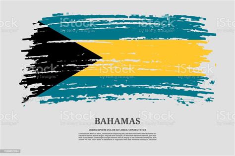 브러시 스트로크 효과와 정보 텍스트 포스터 벡터와 바하마 플래그 바하마에 대한 스톡 벡터 아트 및 기타 이미지 바하마 0명 검은색 Istock