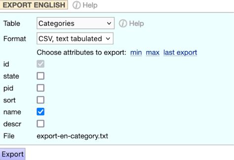 Help Backoffice Importexport Export Files Yourshop Uk