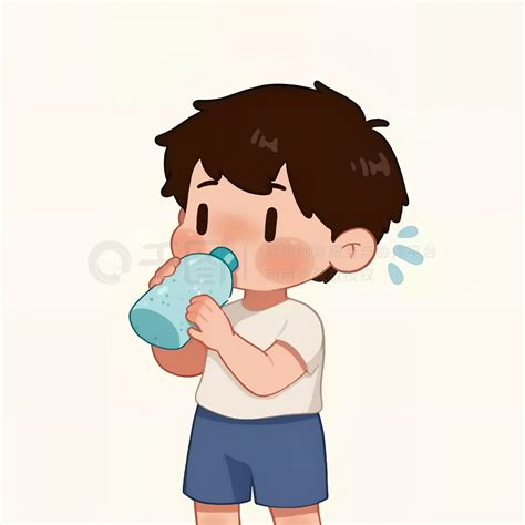 插画数字艺术 可爱的小男孩喝水夏天高温喝水不宜过快健康习惯插画 Ai平面元素免费下载 Png格式 2784像素 编号70825510 千图网