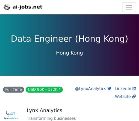 Hiring Data Engineer Hong Kong In Hong Kong Raimljobs
