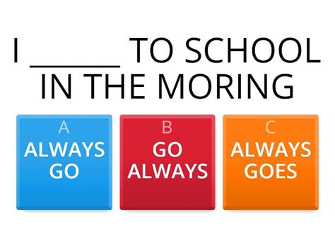 Adverbs Of Frequency Daily Routine Present Simple Quiz