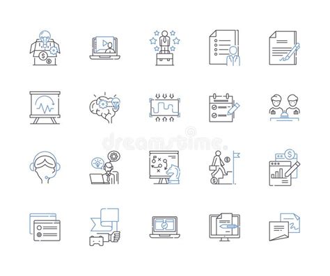 Strategy Planning Line Icons Collection Goal Setting Action Plan Idea Generating Project