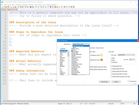 Markdown Documents Ignore All Themes · Issue 8239 · Notepad Plus Plusnotepad Plus Plus · Github