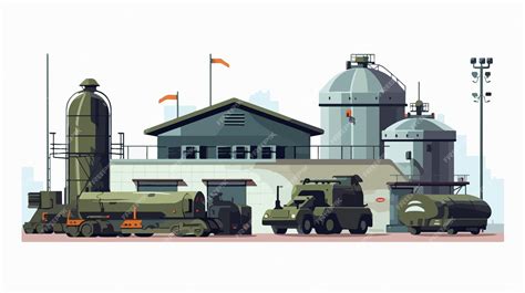 Strategic Military Facility With Army Base Barricade Firing Point Premium Ai Generated Vector