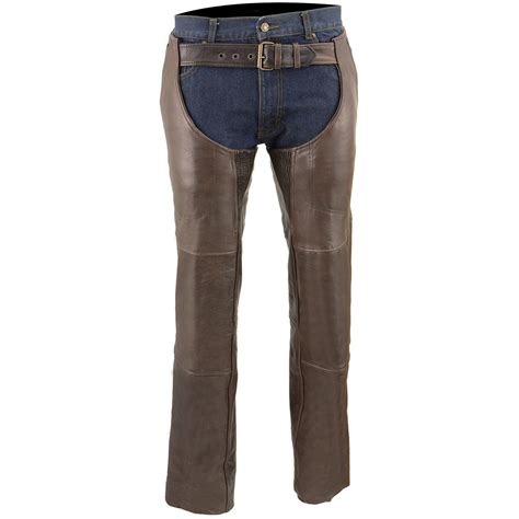 Milwaukee Leather Chaps For Mens Retro Brown Naked Leather Snap Out