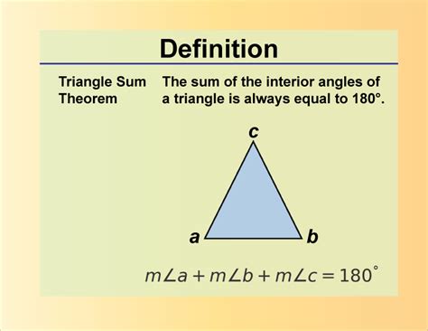 Geometry Theorems Triangle Sum Theorem Media4math