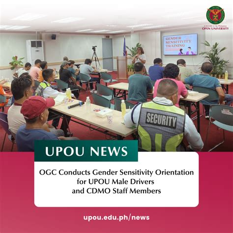 Ogc Conducts Gender Sensitivity Orientation For Upou Male Drivers And Cdmo Staff Office Of