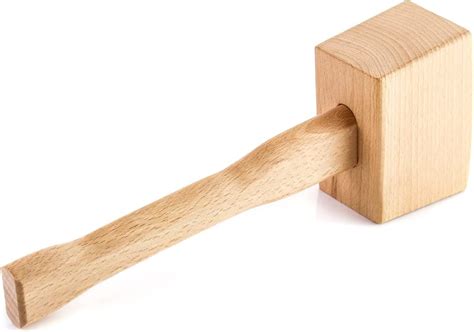 Manual Ice Hammer Mallet Beech Solid Carpenter Wood Hammer Woodworking