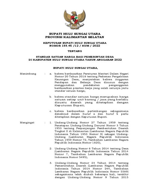 Sk Ssh Di Desa Tahun 2022 Pdf