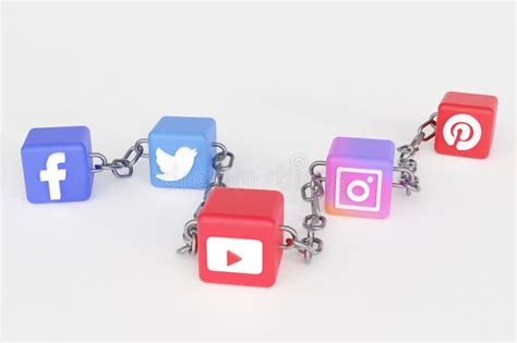 Social Media Icons Linked By Chain News Image And Blank Text Space Social Media Backgrounds