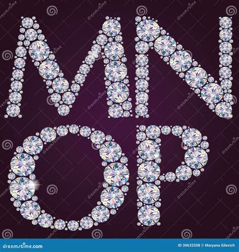 金刚石MNOP字母表 向量例证 插画 包括有 信函 文本 剪切 符号 珍贵 强光 透明 例证 30632508
