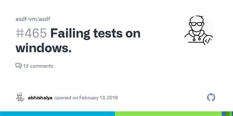Failing Tests On Windows · Issue 465 · Asdf Vmasdf · Github