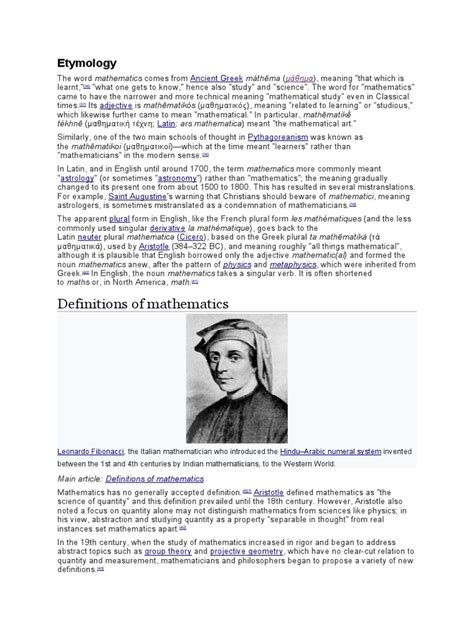 Definitions Of Mathematics Etymology Pdf Teaching Mathematics Mathematical Logic