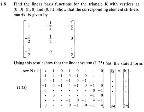 Solved 18 Find The Linear Basis Functions For The Triangle