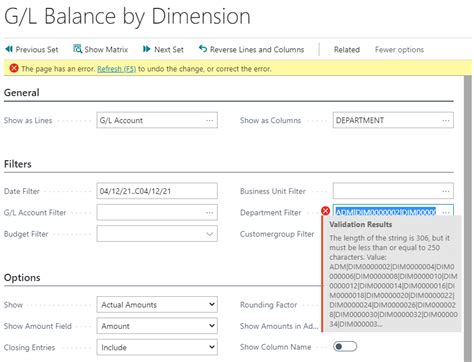 request to increase dimension 1 2 filter field size on table 361 analysis by dim parameters