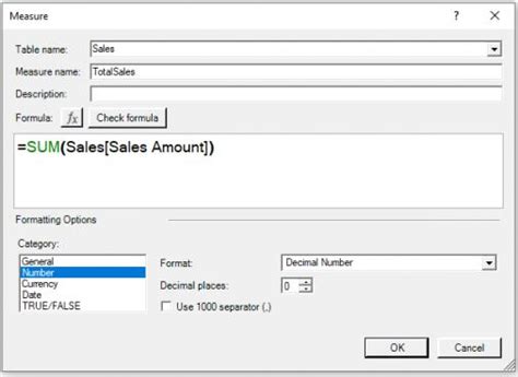 Power Pivot Principles Parameter Table