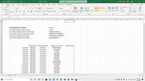 Excel Formulas With Date Functions