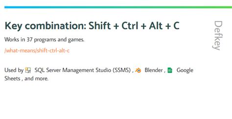 What Does The Shift Ctrl Alt C Keyboard Shortcut DefKey
