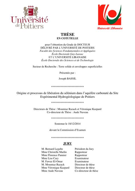 Pdf Origine Et Processus De Libération Du Sélénium Dans Laquifère