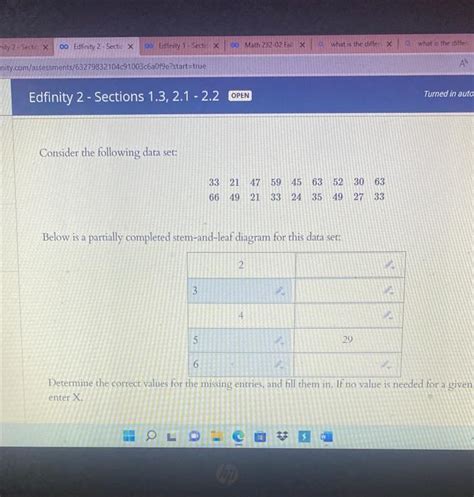 Solved Consider The Following Data Set Below Is A Partially Chegg Com