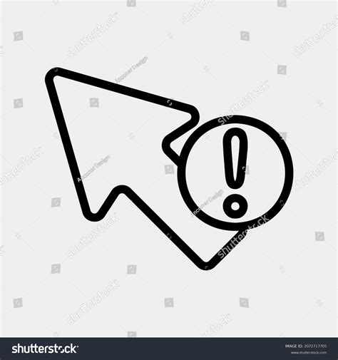 Warning Cursor Icon Vector Illustration Line Stock Vector Royalty Free 2072717705 Shutterstock