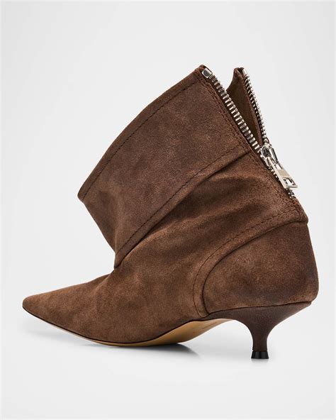 Jw Anderson Biker Suede Kitten Heel Booties Neiman Marcus