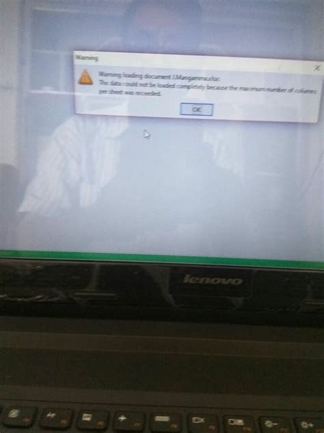maximum number of columns exceeded warning english ask libreoffice