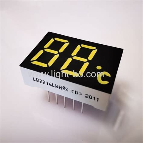 Custom Ultra White Dual Digit 0 47 7 Segment Led Display Common Cathode For Temperature