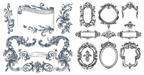 Premium Vector Vintage Frames And Scroll Elements