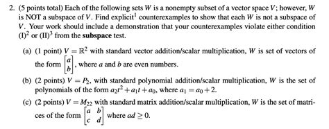 solved 2 5 points total each of the following sets w is a
