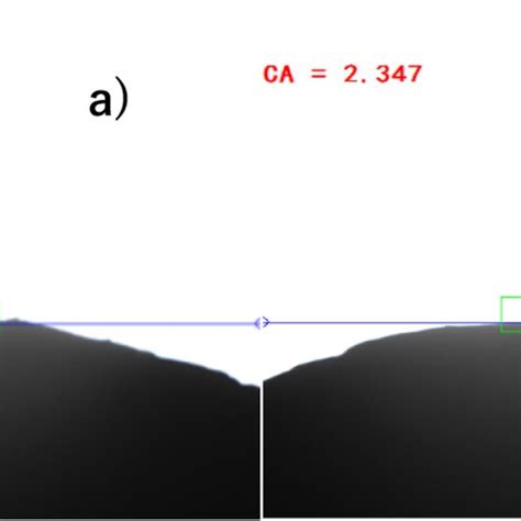 Determination Of Water Droplet Contact Angle Of Two Electrode