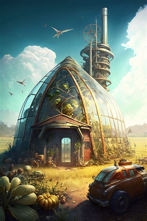 Solarpunk Paradise Framed Wall Art Eco Friendly Sustainable