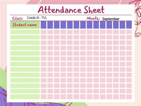 Attendance Lay Out Pptx
