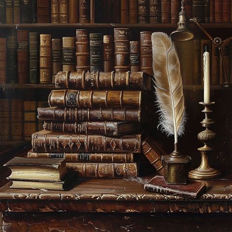 Original Antique Wisdom Vintage Books Art Classic Library Decor Old Literature Art Scholar