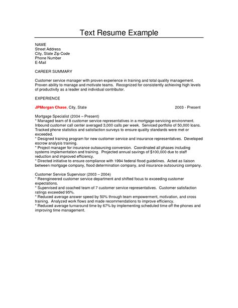 Plain Text Resume Example Plain Text Resume How To Create Ascii Resume
