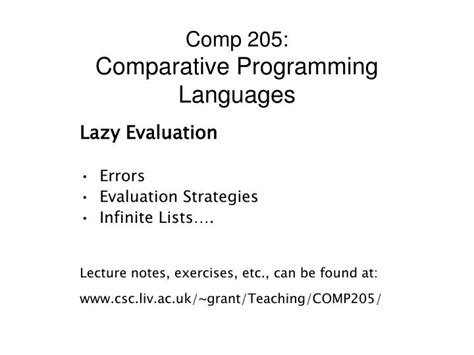 Ppt Comp 205 Comparative Programming Languages Powerpoint Presentation Id5841041
