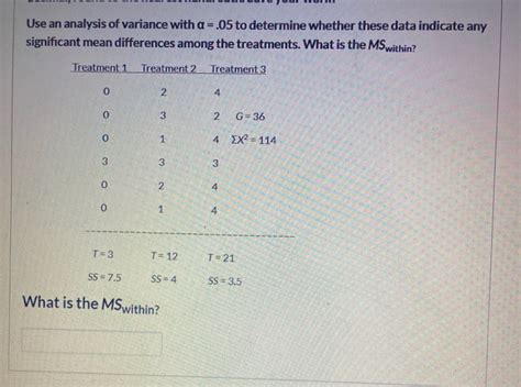 Solved Use An Analysis Of Variance With A To Determine Chegg Com