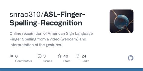 Github Snrao310 Asl Finger Spelling Recognition Online Recognition Of American Sign Language