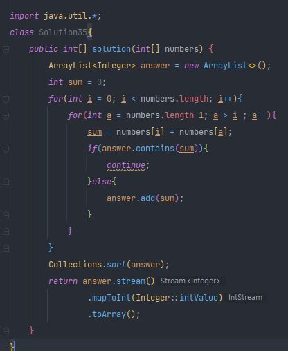 알고리즘 공부 프로그래머스 두 개 뽑아서 더하기 Java 알고리즘 공부 프로그래머스 두 개 뽑아서 더하기 Java
