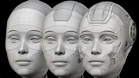 Robot Woman Head Collection Kitbash Flippednormals Robot Woman Head Collection Kitbash Flippednormals