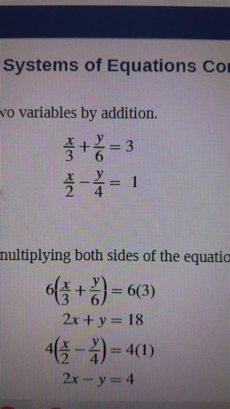 High School Math Using The Addition Method In Systems Of Equations