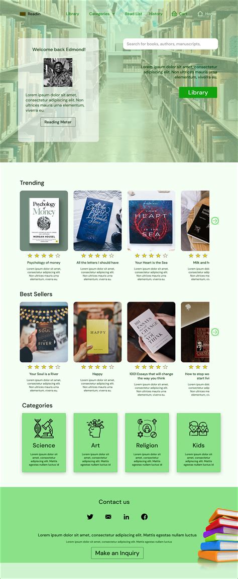 Library Website Ui Design Behance