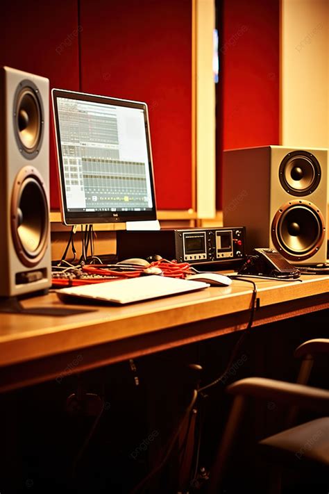 녹음실 책상 위의 모니터 배경 배경 화면 및 일러스트 무료 다운로드 Pngtree