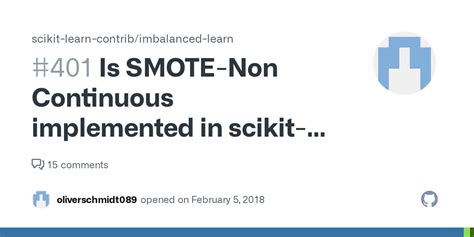 Is Smote Non Continuous Implemented In Scikit Learn Library · Issue 401 · Scikit Learn Contrib