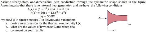Solved Assume Steady State One Dimensional Heat Conduction