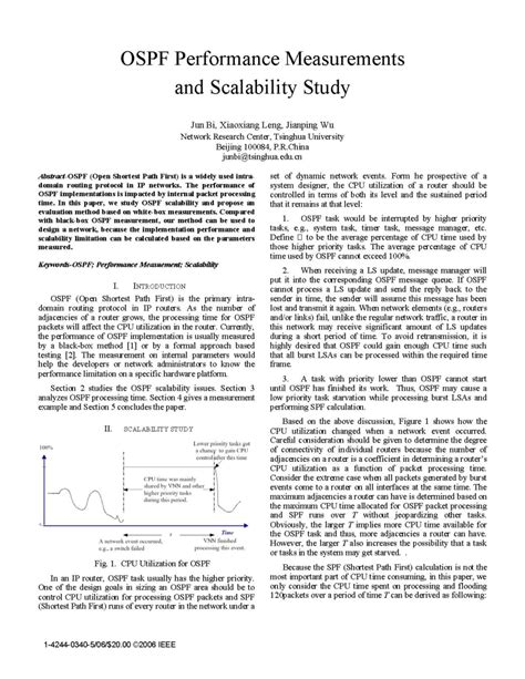 PDF OSPF Performance Measurements And Scalability Study