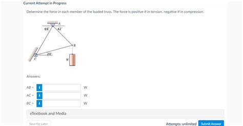 solved current attempt in progress determine the force in