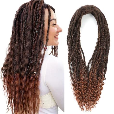 Ajsowju Boho Dreads Synthetic Boho Box Braids Double Ended Dreadlock Extensions 24inches 10