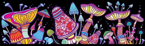 가로 배너 와 장식적인 버섯 벡터 일러스트 레이 션의 그룹 Vajrayana Buddhism에 대한 스톡 벡터 아트 및 기타 이미지 Vajrayana Buddhism